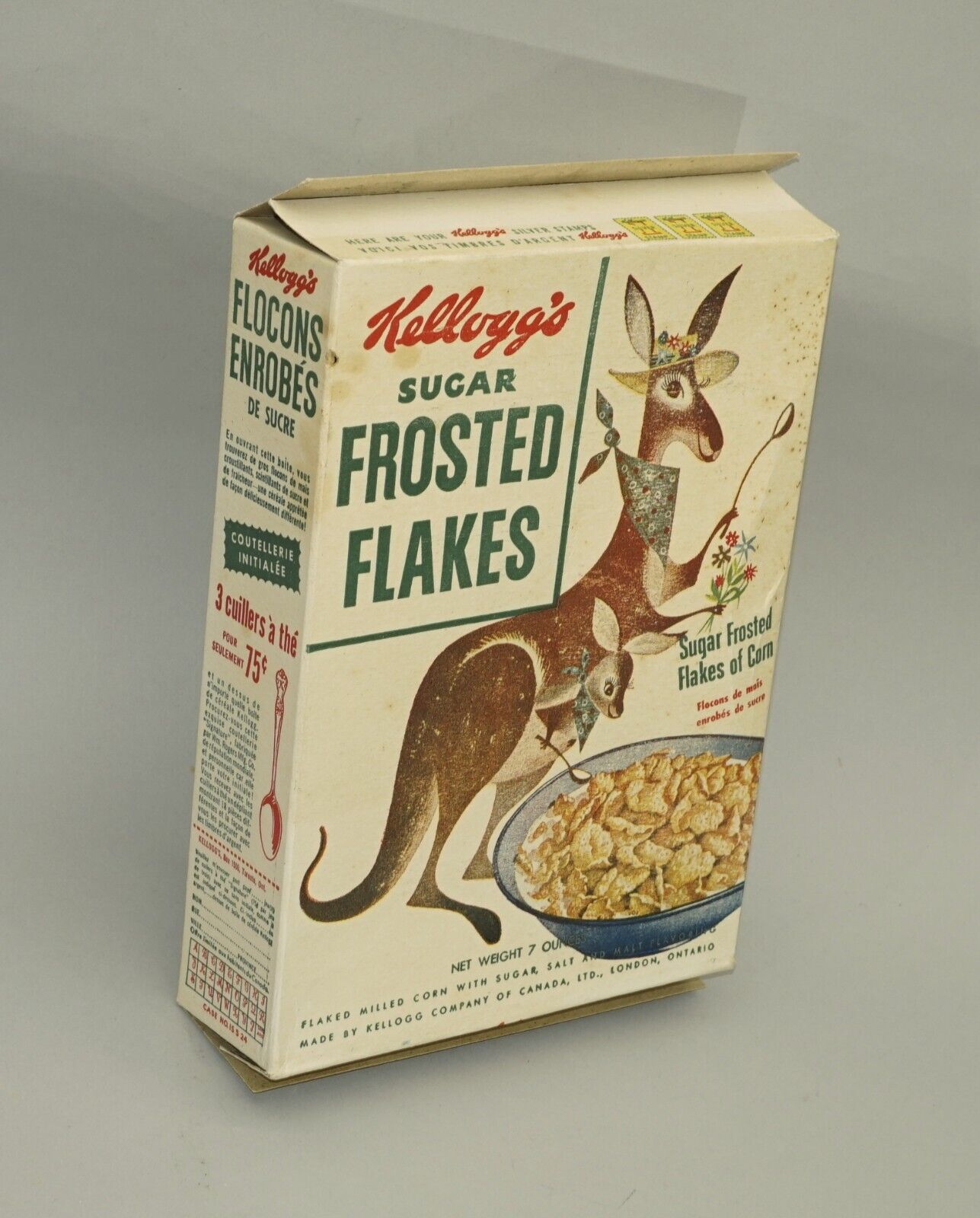 1950S KELLOGGS SUGAR FROSTED FLAKES CEREAL BOX COLOR THE TIGERS BACK ...