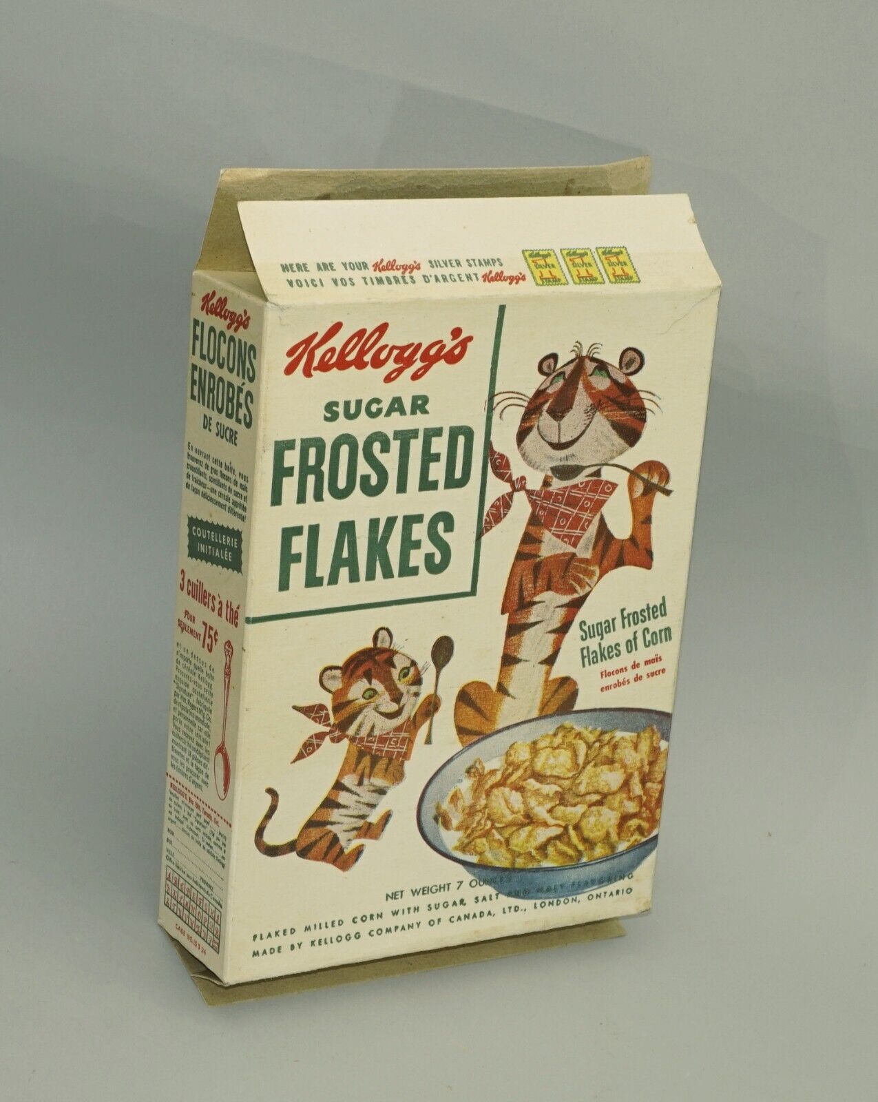 1950S1960S KELLOGGS SUGAR FROSTED FLAKES CEREAL BOX TONY THE TIGER ...