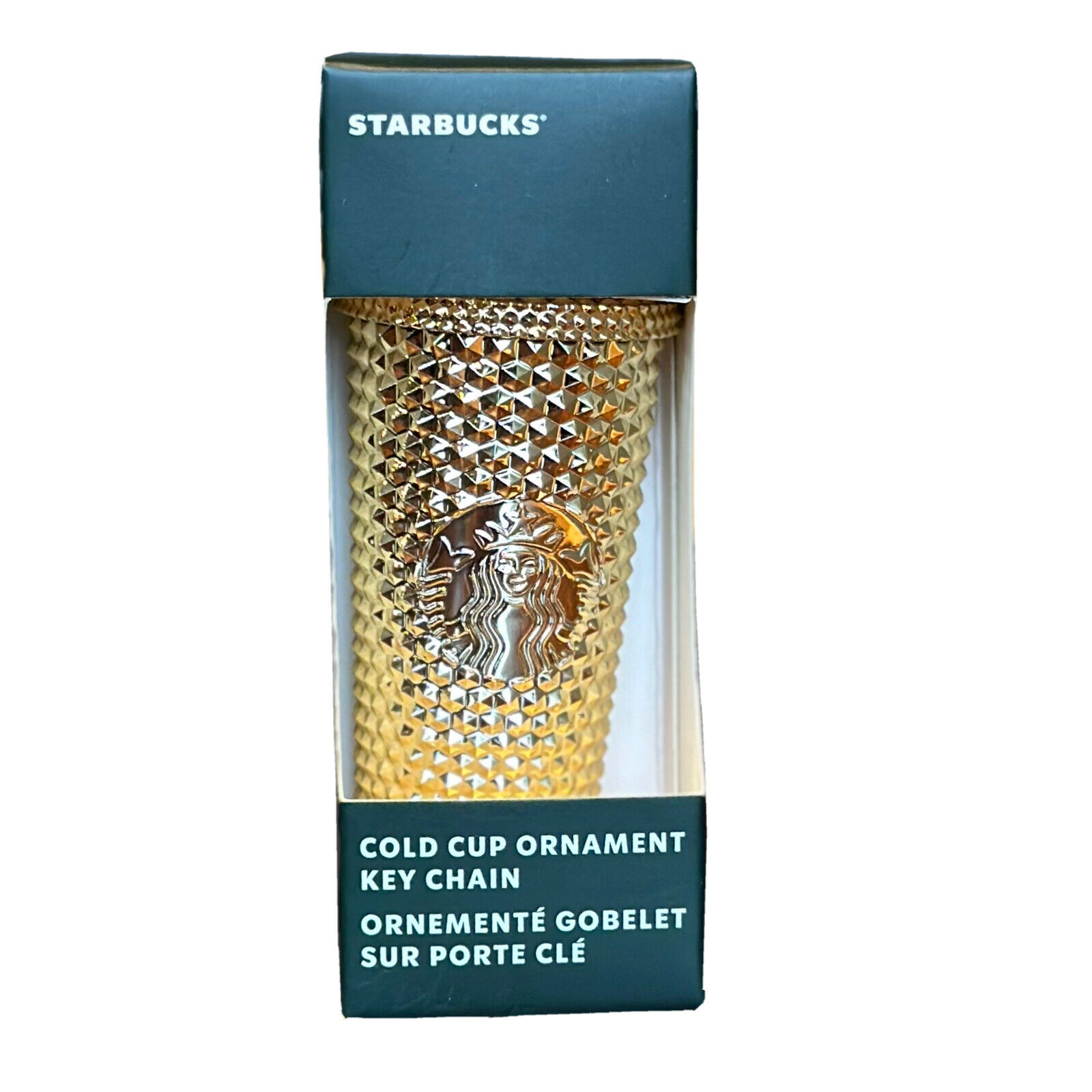 Starbucks Gold Studded Cold Cup Ornament Key Chain Holiday 2022 ...