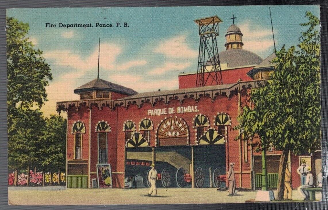 ANTIQUE 1940S FIRE STATION PONCE PUERTO RICO POSTCARD -- Antique Price ...