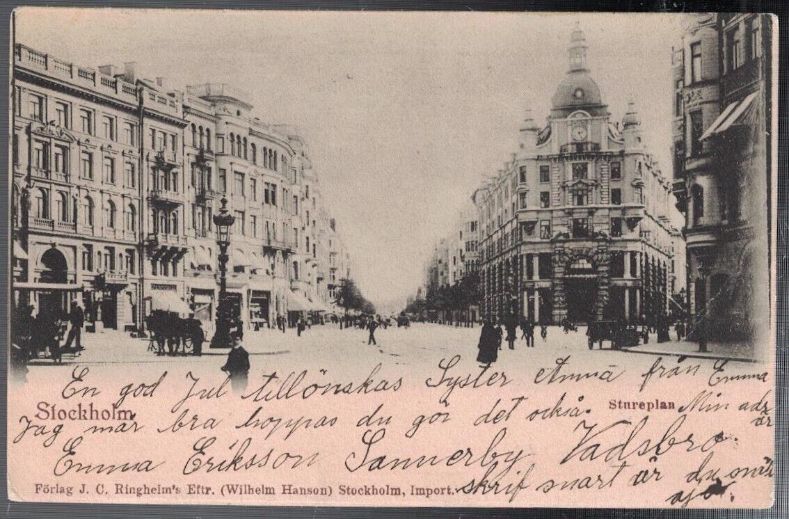 ANTIQUE 1902 STURPLAN CITY SQUARE STOCKHOLM SWEDEN POSTCARD -- Antique ...