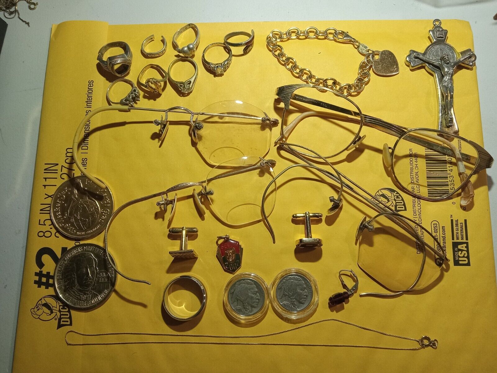 vintage junk drawer jewelry 925 lot rings Goldfilled pendants.Coins ... vintage junk drawer jewelry 925 lot rings Goldfilled pendants.Coins ...