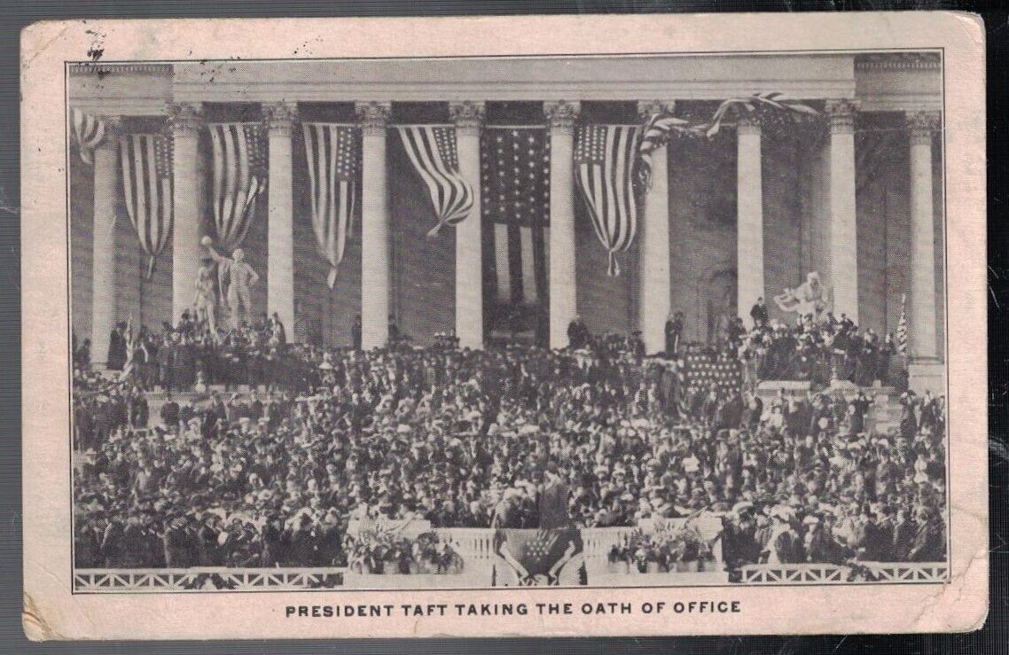 ANTIQUE 1909 PRESIDENT TAFT TAKING THE OATH OF OFFICE WASHINGTON D.C ...
