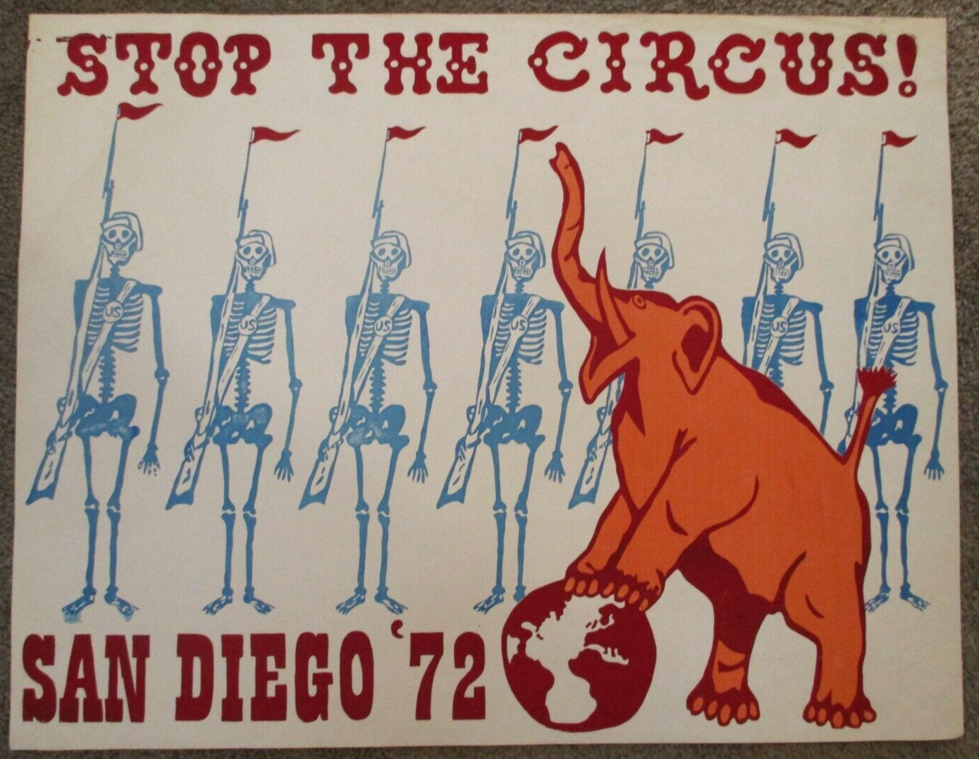 Stop the Circus Republican National Convention Protest Poster 1972 San ...