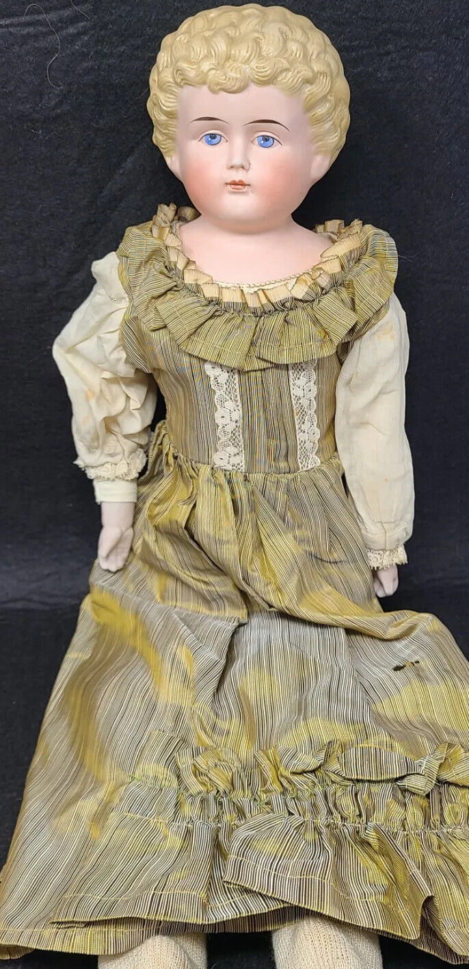 Antique German China Head Blonde 2134 Parian Bisque Doll Original