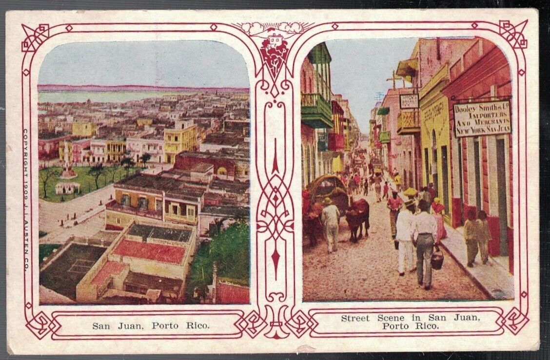 ANTIQUE 19071910 STREET SCENE VIEW OF SAN JUAN PORTO RICO STEREOVIEW ...