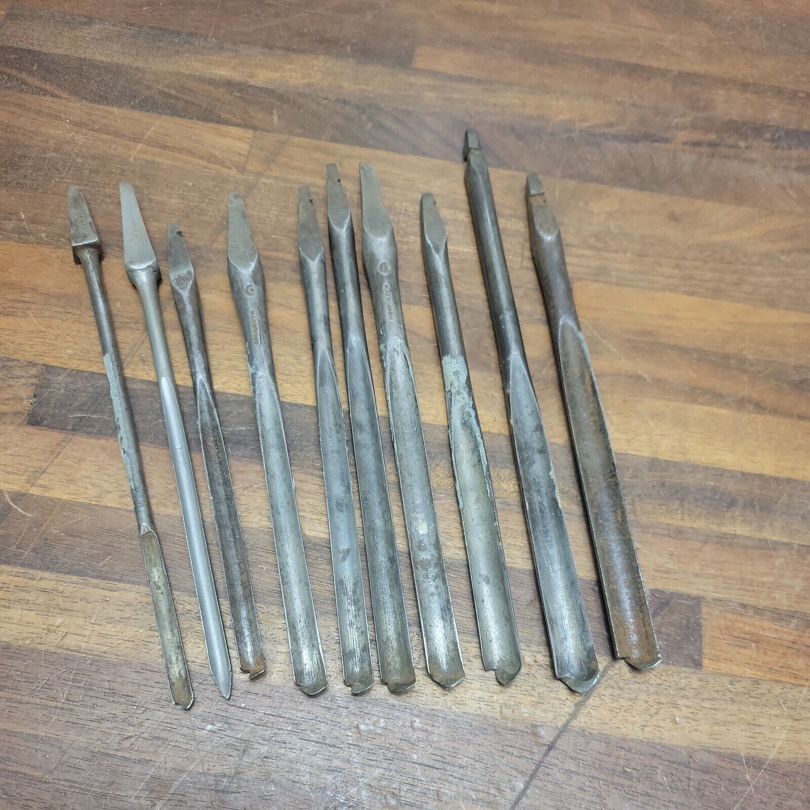 K1003 10 Antique Deep Spoon Nose Bits Brace Drill Wood Boring Tool ...