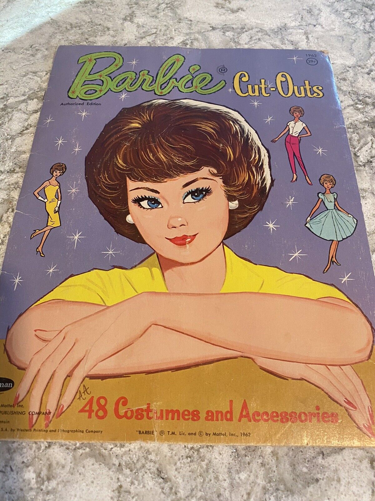 Vtg Original 1962 Barbie Paper Doll Bubble Cut Good Condition Lots Of
