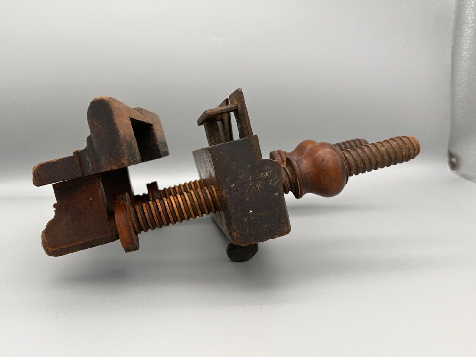 Antique Rosewood Screw Arm Plow Plane Woodworking Tool Brass Banded ...