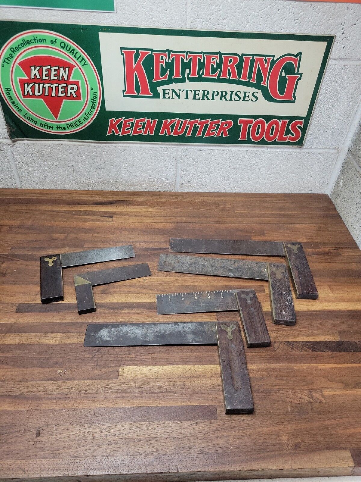 K35 Antique Try Squares Carpenter Woodworking Stanley KEEN KUTTER BLUE ...